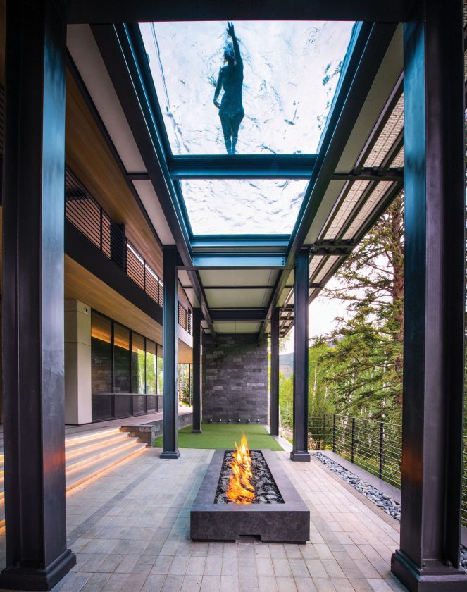 Magical Mid-air Glass Walled Lap Pool by Diamond Spas